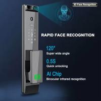China Glomarket Tuya Digital Smart Lock Fully Automatic Biometric System Security Fingerprint 3d Face Recognition Password Door Lock for sale