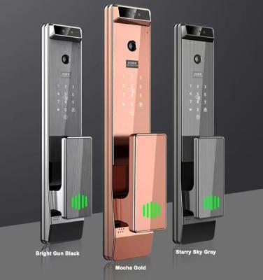 China Glomarket Tuya Digital Smart Lock Fully Automatic Biometric System Security Fingerprint 3d Face Recognition Password Door Lock for sale