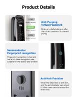 China Glomarket Fully Automatic Tuya Wifi Smart Door Lock Mobile Phone Control Fingerfrint Digital Password Smart Lock With Camera for sale