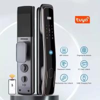 China Glomarket Fully Automatic Tuya Wifi Smart Door Lock Mobile Phone Control Fingerfrint Digital Password Smart Lock With Camera for sale