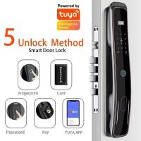 China Glomarket Fully Automatic Tuya Wifi Smart Door Lock Mobile Phone Control Fingerfrint Digital Password Smart Lock With Camera for sale