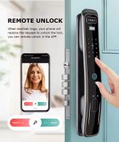 China Glomarket Fully Automatic Tuya Wifi Smart Door Lock Mobile Phone Control Fingerfrint Digital Password Smart Lock With Camera for sale