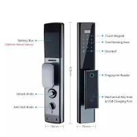 China Glomarket Wireless Biometric Fingerprint Security Fully Automatic Smart Lock Digital Password Card Key Lock With Camera for sale