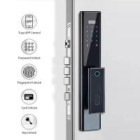 China Glomarket Wireless Biometric Fingerprint Security Fully Automatic Smart Lock Digital Password Card Key Lock With Camera for sale