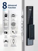 China Glomarket Wireless Biometric Fingerprint Security Fully Automatic Smart Lock Digital Password Card Key Lock With Camera for sale