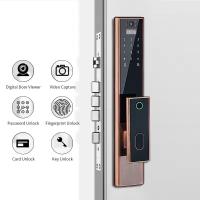 China Glomarket Wireless Biometric Fingerprint Security Fully Automatic Smart Lock Digital Password Card Key Lock With Camera for sale