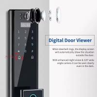 China Glomarket Wireless Biometric Fingerprint Security Fully Automatic Smart Lock Digital Password Card Key Lock With Camera for sale