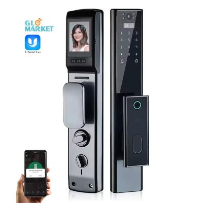 China Glomarket Wireless Biometric Fingerprint Security Fully Automatic Smart Lock Digital Password Card Key Lock With Camera for sale