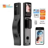 China Glomarket Tuya Face Recognition Smart Door Lock Security Digital Password Fingerprint Door Smart Locks for sale