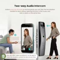 China Glomarket 3d Face Recognition Smart Door Lock Tuya Real Time Video Intercom Wifi Intelligent Door Lock With Palm Print for sale