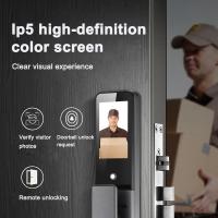 China Glomarket 3d Face Recognition Smart Door Lock Tuya Real Time Video Intercom Wifi Intelligent Door Lock With Palm Print for sale
