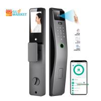 China Glomarket 3d Face Recognition Smart Door Lock Tuya Real Time Video Intercom Wifi Intelligent Door Lock With Palm Print for sale
