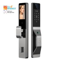 China Glomarket Aluminum Alloy Automatic Tuya Smart Door Lock 3d Face Recognition Video Intercom Digital Fingerprint Lock for sale