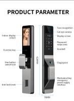 China Glomarket Aluminum Alloy Automatic Tuya Smart Door Lock 3d Face Recognition Video Intercom Digital Fingerprint Lock for sale