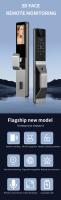 China Glomarket Aluminum Alloy Automatic Tuya Smart Door Lock 3d Face Recognition Video Intercom Digital Fingerprint Lock for sale