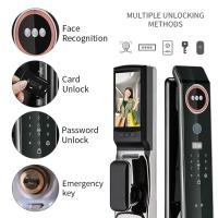 China Glomarket Factory Price Wifi App Smart Door Lock With Face Recognition Biometric Fingerprint Cerradura Support Intercom Function for sale