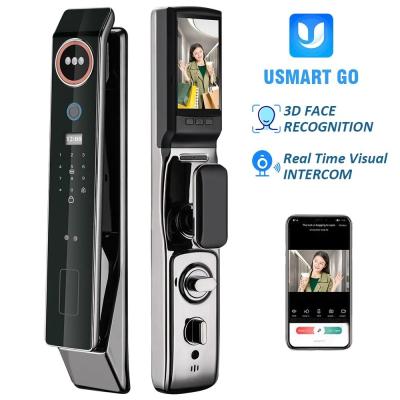 China Glomarket Factory Price Wifi App Smart Door Lock With Face Recognition Biometric Fingerprint Cerradura Support Intercom Function for sale