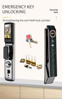 China Glomarket Factory Price Wifi App Smart Door Lock With Face Recognition Biometric Fingerprint Cerradura Support Intercom Function for sale