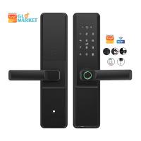 China Glomarket Tuya Wifi Smart Door Lock With Cat Eye Digital Lock Electronic Fingerprint Door Smart Home for sale