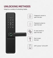 China Glomarket Tuya Wifi Smart Door Lock With Cat Eye Digital Lock Electronic Fingerprint Door Smart Home for sale
