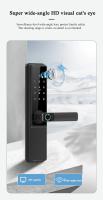 China Glomarket Tuya Wifi Smart Door Lock With Cat Eye Digital Lock Electronic Fingerprint Door Smart Home for sale