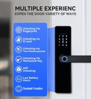 China Glomarket Smart Cerradura Fechadura Digital Tuya Ttlock Lock Rfid Card Password Fingerprint Smart Door Lock for sale