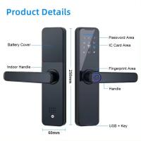 China Glomarket Wifi Tuya Smart Door Lock Aluminum Fingerprint Password Card Key Unlock Biometric Digital Smart Lock for sale