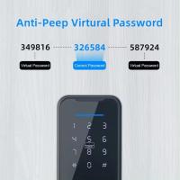 China Glomarket Wifi Tuya Smart Door Lock Aluminum Fingerprint Password Card Key Unlock Biometric Digital Smart Lock for sale