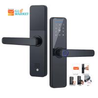 China Glomarket Wifi Tuya Smart Door Lock Aluminum Fingerprint Password Card Key Unlock Biometric Digital Smart Lock for sale