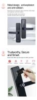 China Glomarket Wifi Tuya Smart Door Lock Aluminum Fingerprint Password Card Key Unlock Biometric Digital Smart Lock for sale