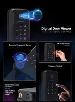 China Glomarket Wifi Biometric Electronic Tuya App Remote Smart Lock Smart Fingerprint Door Lock With Cat Eye for sale