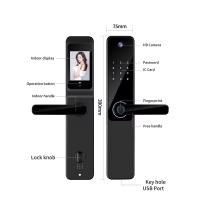 China Glomarket Tuya Wifi Fingerprint Digital Password Intelligent Door Lock Remote Control Lock Smart With Camera for sale