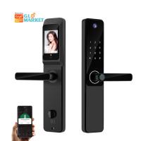 China Glomarket Tuya Wifi Fingerprint Digital Password Intelligent Door Lock Remote Control Lock Smart With Camera for sale