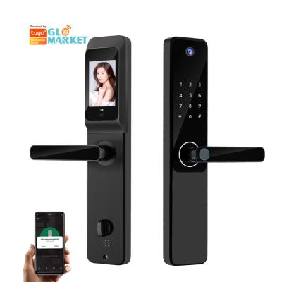 China Glomarket Tuya Wifi Fingerprint Digital Password Intelligent Door Lock Remote Control Lock Smart With Camera for sale
