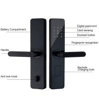 China Glomarket Home Apartment Tuya Smart WiFi Digital Door Lock Phone APP Remote Control Security Fingerprint Smart Door Lock for sale