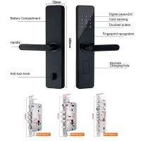China Glomarket Home Apartment Tuya Smart WiFi Digital Door Lock Phone APP Remote Control Security Fingerprint Smart Door Lock for sale