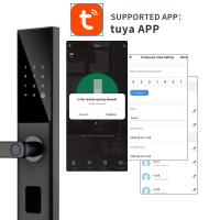 China Glomarket Tuya Smart WiFi Digital Door Lock Code RFID IC Card Smartphone App Unlock Biometric Fingerprint Smart Lock for sale
