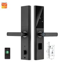 China Glomarket Tuya Smart WiFi Digital Door Lock Code RFID IC Card Smartphone App Unlock Biometric Fingerprint Smart Lock for sale