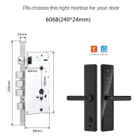 China Glomarket Tuya Smart Security Digital Door Lock Biometric Fingerprint Handle Smart Lock Hotel Apartment Room Lock Factory Price for sale