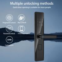 China Glomarket Tuya Smart Security Digital Door Lock Biometric Fingerprint Handle Smart Lock Hotel Apartment Room Lock Factory Price for sale