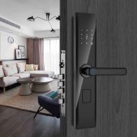 China Glomarket Tuya Smart Security Digital Door Lock Biometric Fingerprint Handle Smart Lock Hotel Apartment Room Lock Factory Price for sale