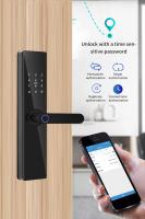 China Glomarket Tuya TTlock Fingerprint Digital Password Apartment Home Room Cerraduras Inteligentes Security Smart Wooden Door Lock for sale