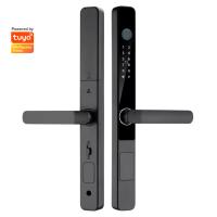 China Glomarket Smart Tuya Waterproof Door Lock Sliding Door Fingerprint Password Remote Control Handle Electronic Intelligent Lock for sale