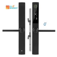 China Glomarket Broken Bridge Smart Lock High-end Intelligence Zinc Alloy Tuya Wifi Fingerprint Waterproof Door Lock for sale