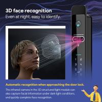 China Glomarket Tuya 3d Face Cerradura Inteligente Automatic Electric Wifi Camera Fingerprint Digital Smart Door Lock for sale