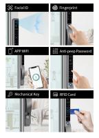 China Glomarket Outdoor Electric Keyless 3D Face Recognition Tuya Digital Password Card Door Lock Waterproof Fingerprint Smart Lock for sale