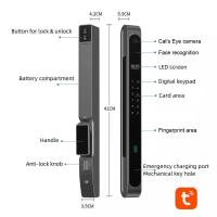 China Glomarket Outdoor Waterproof Ip68 Digital Electronic Tuya Smart Locks Fingerprint Aluminum Steel Sliding Glass Door Lock for sale