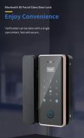 China Glomarket Wifi Tuya App Remote Control Smart Fingerprint Glass Door Lock Card Password Face Unlock For Push Sliding Door for sale