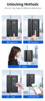 China Glomarket Wifi Tuya App Remote Control Smart Fingerprint Glass Door Lock Card Password Face Unlock For Push Sliding Door for sale