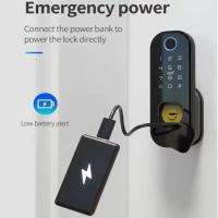 China Glomarket Smart Home Waterproof Smart Electric Rim Lock with Tuya APP Control WIFI Outdoor Gate Door Fingerprint Smart Lock for sale